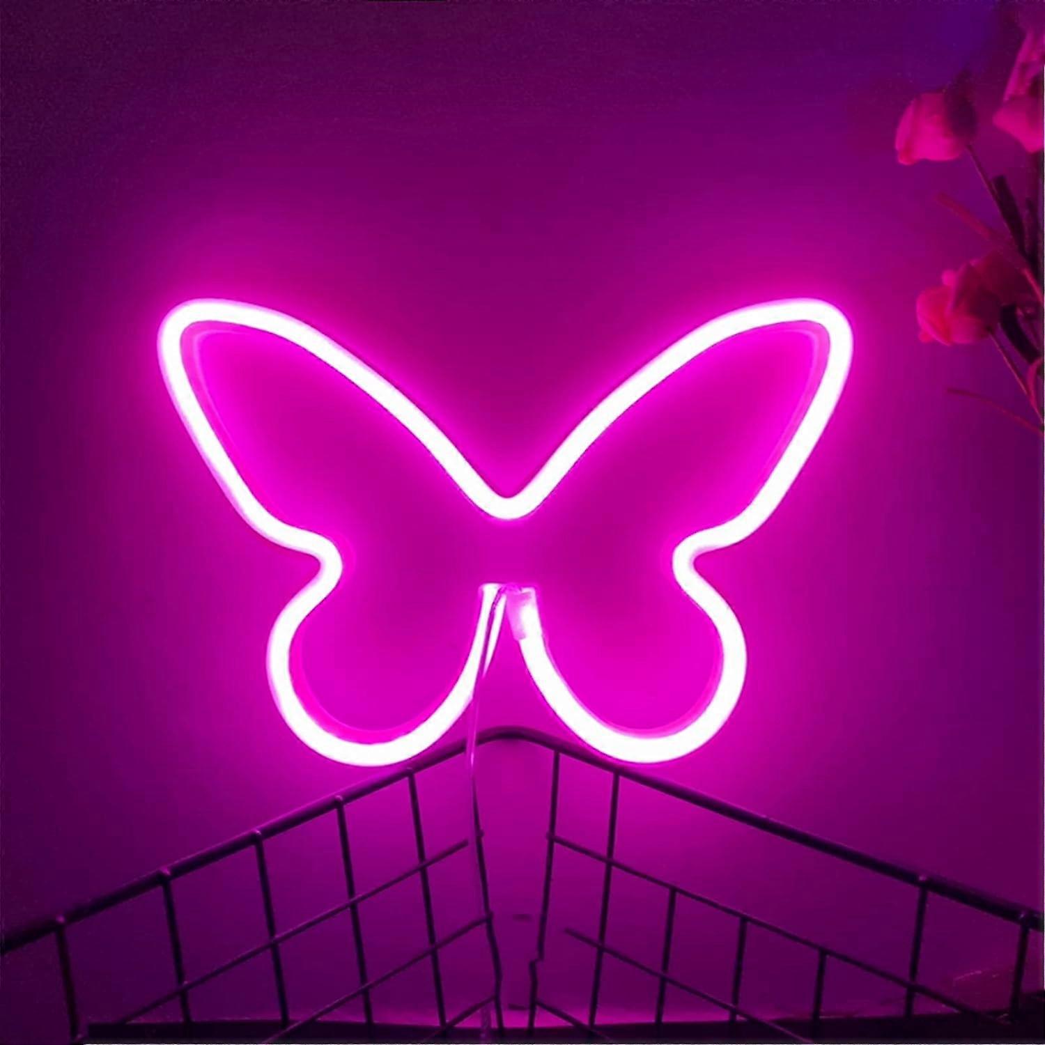 Butterfly Neon Light Pink Neon Sign Neon Wall Light USB or Battery ...