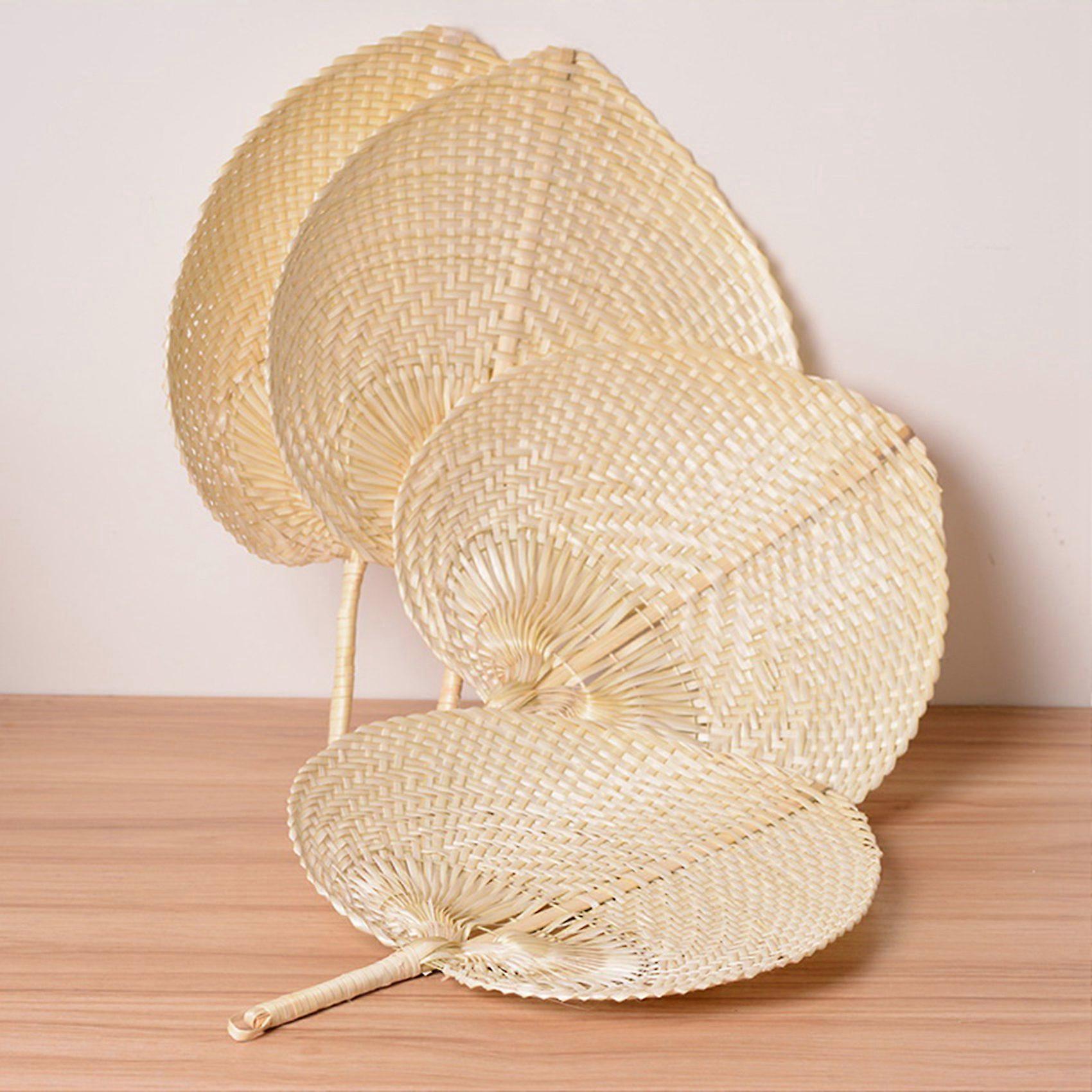 Natural Handmade Straw Fan Hand-Woven Palm Leaf Hand Woven Cooling ...