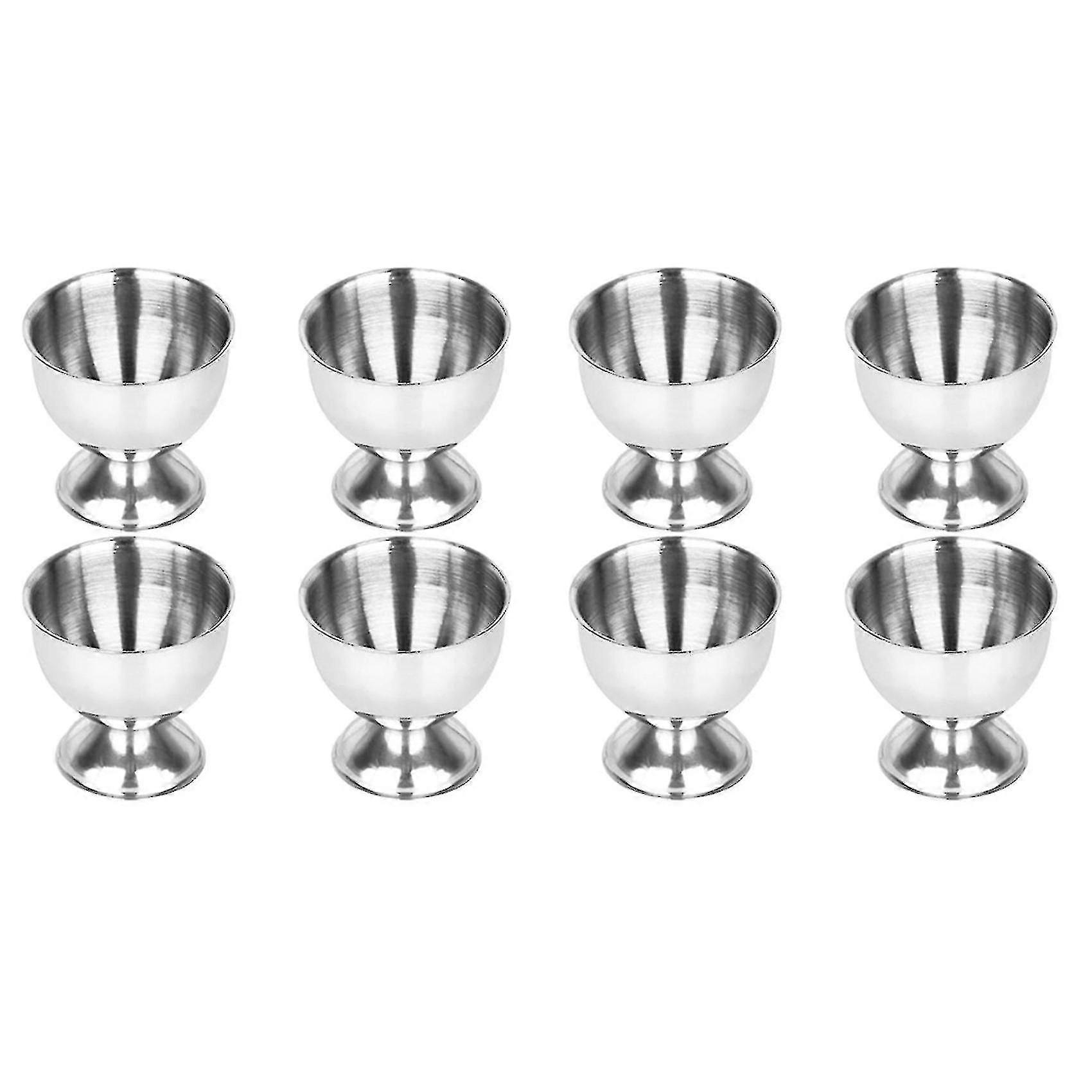 8x Egg Cups Set Stainless Steel Eggs Hard Boiled Eggs And Soft Tray ...