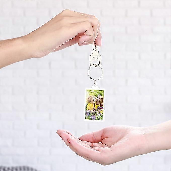 150 Pack Clear Acrylic Photo Picture Keychain Holder Rectangle Blank ...