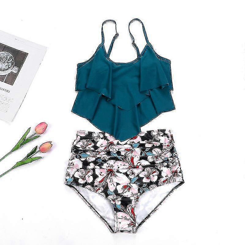 Swimsuits For Women Two Piece Bathing Suits Ruffled Flounce Top With ...