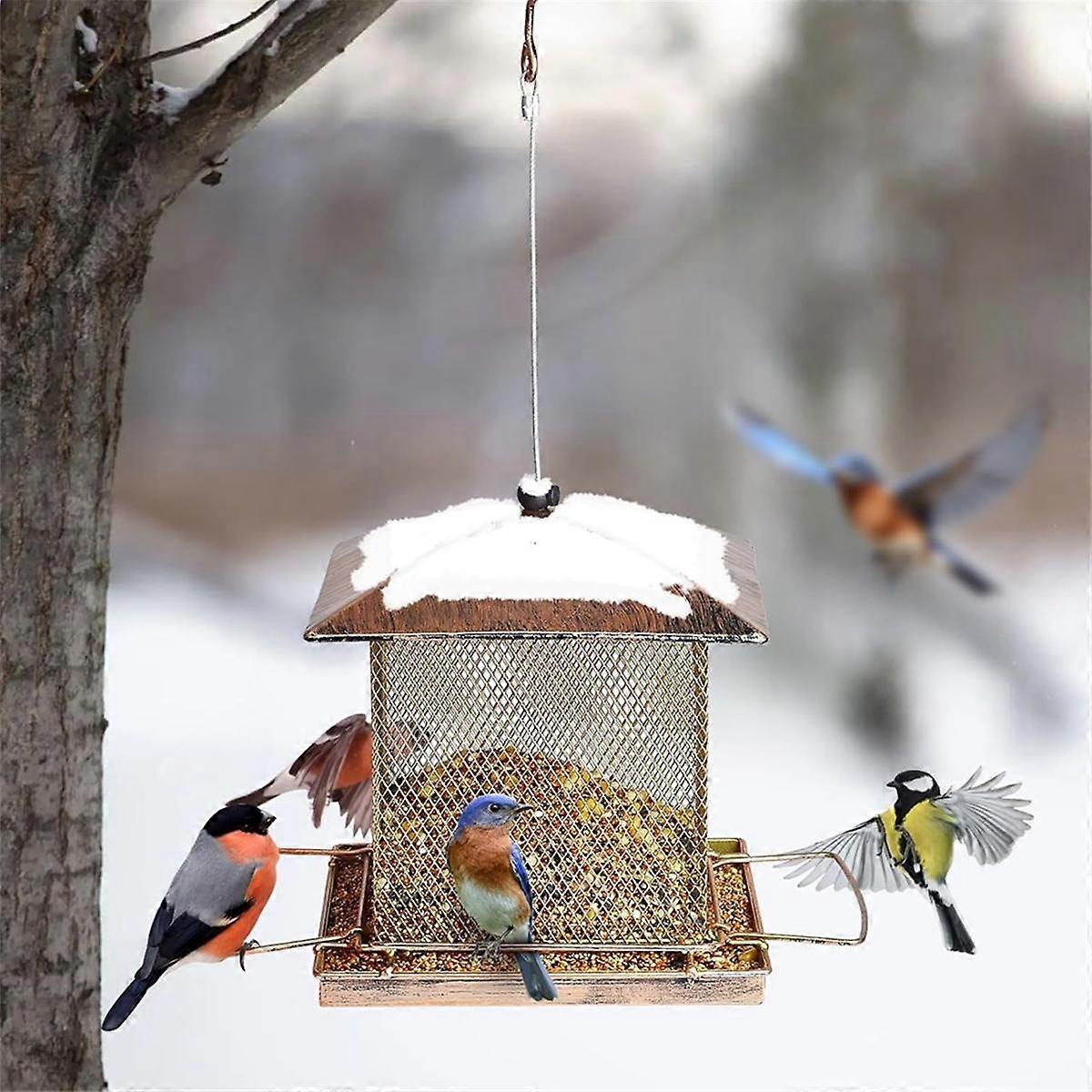 Bird Feeders for Outdoors Hanging - Large Capacity Heavy Duty Metal ...