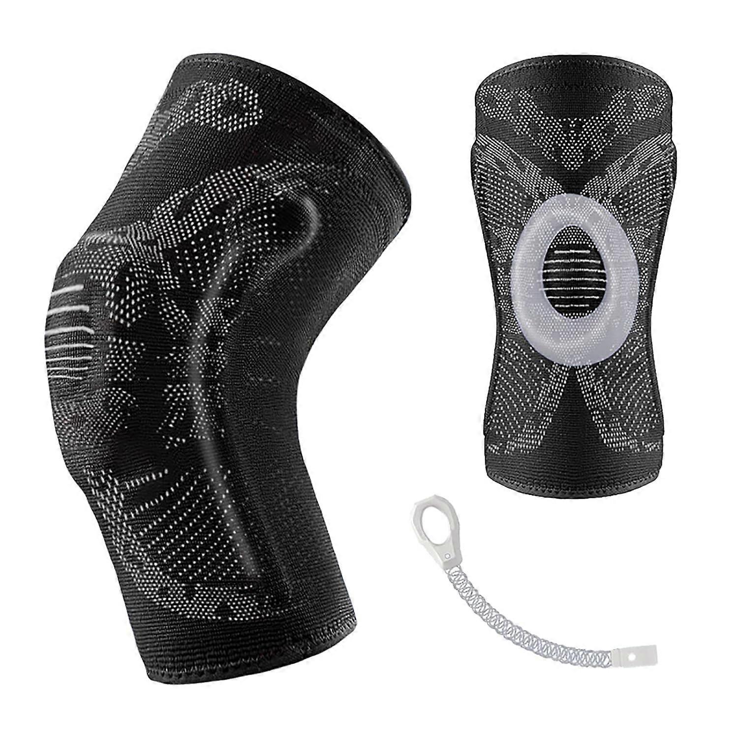 Sport Knee Brace Compression Sleeve, Elastic Knee Wraps With Silicone ...