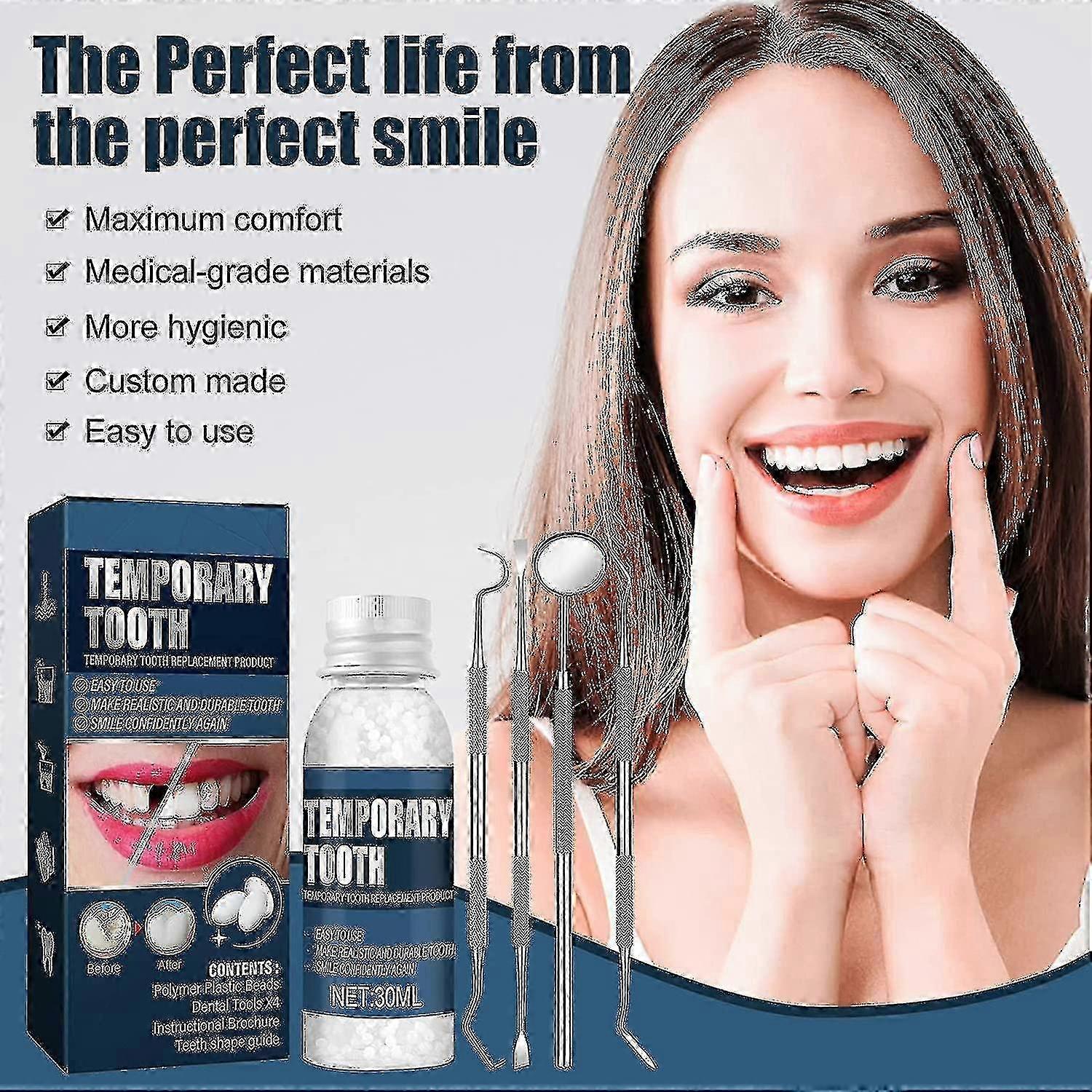 Tooth Repair Kit,temporary Teeth Filling Repair Kit, Fixing The Missing And Broken Tooth ...