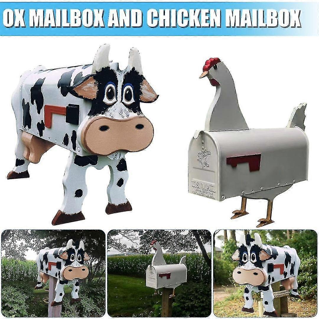 Handmade Custom Metal Cow Mailbox Cow Letter Box Outdoor Funny Farm ...