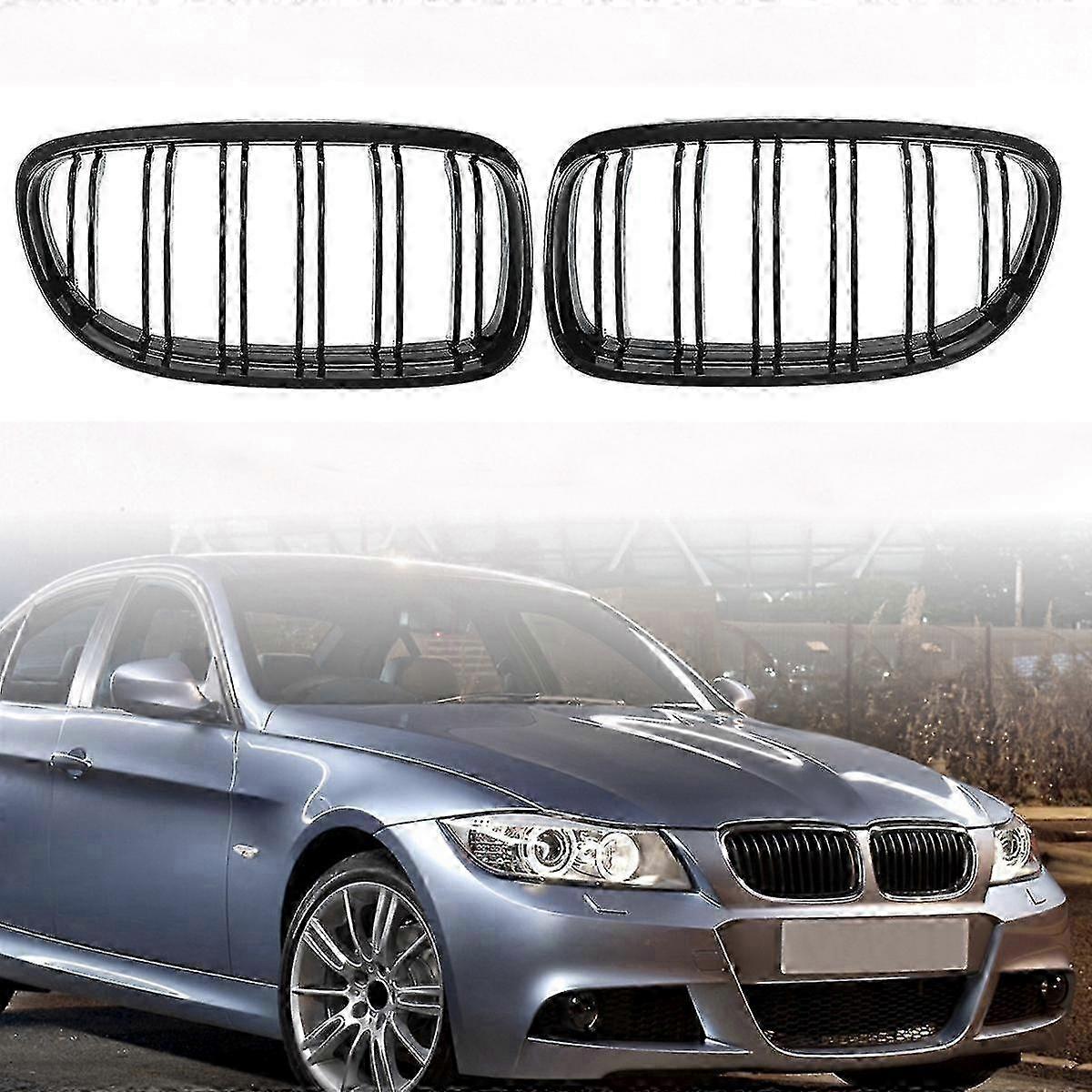 1 Pair Car Front Grille Gloss Black Inlet Grille for E90 3-Series Sedan ...