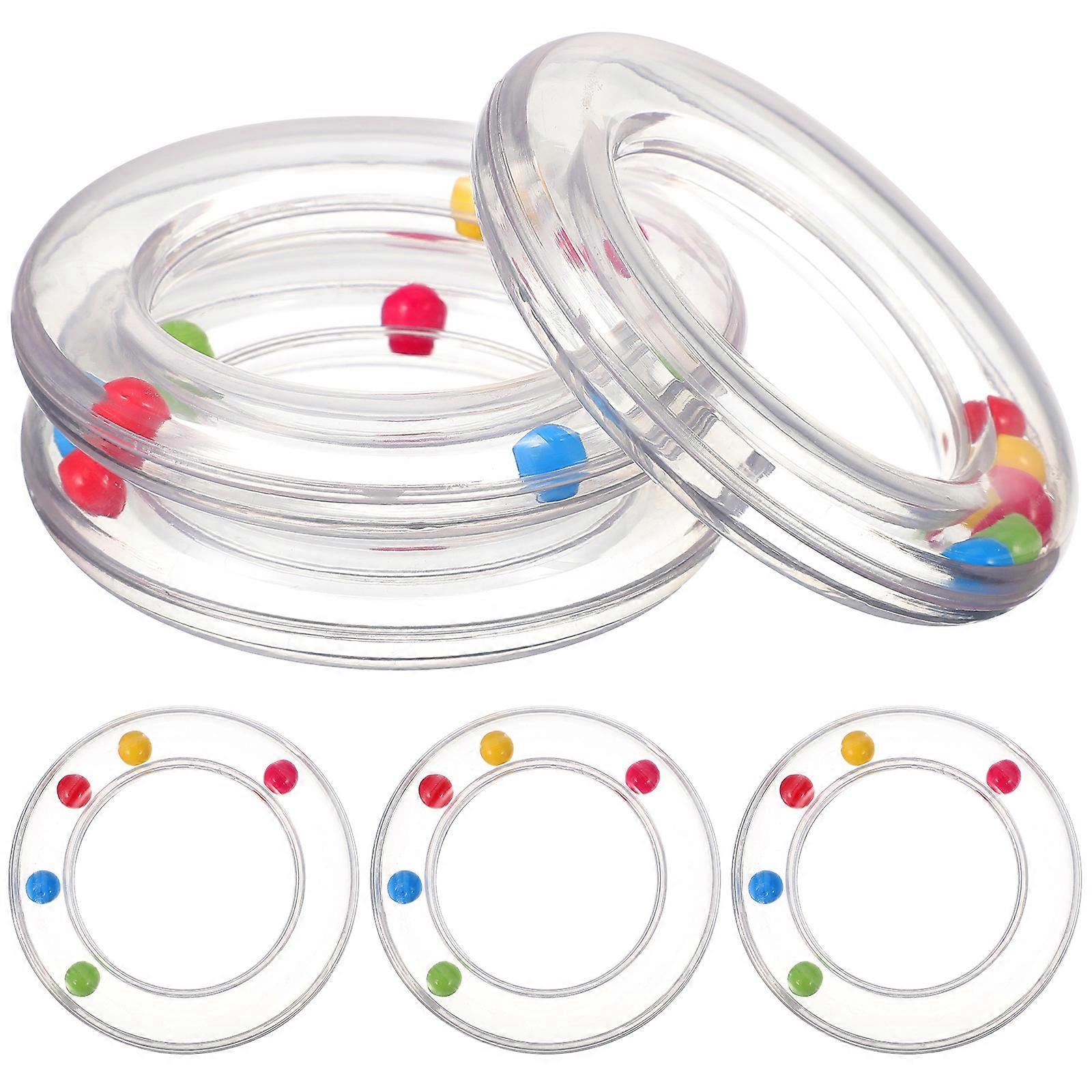 6Pcs Transparent Baby Rattles Portable Infant Toys Plastic Hand Bell ...