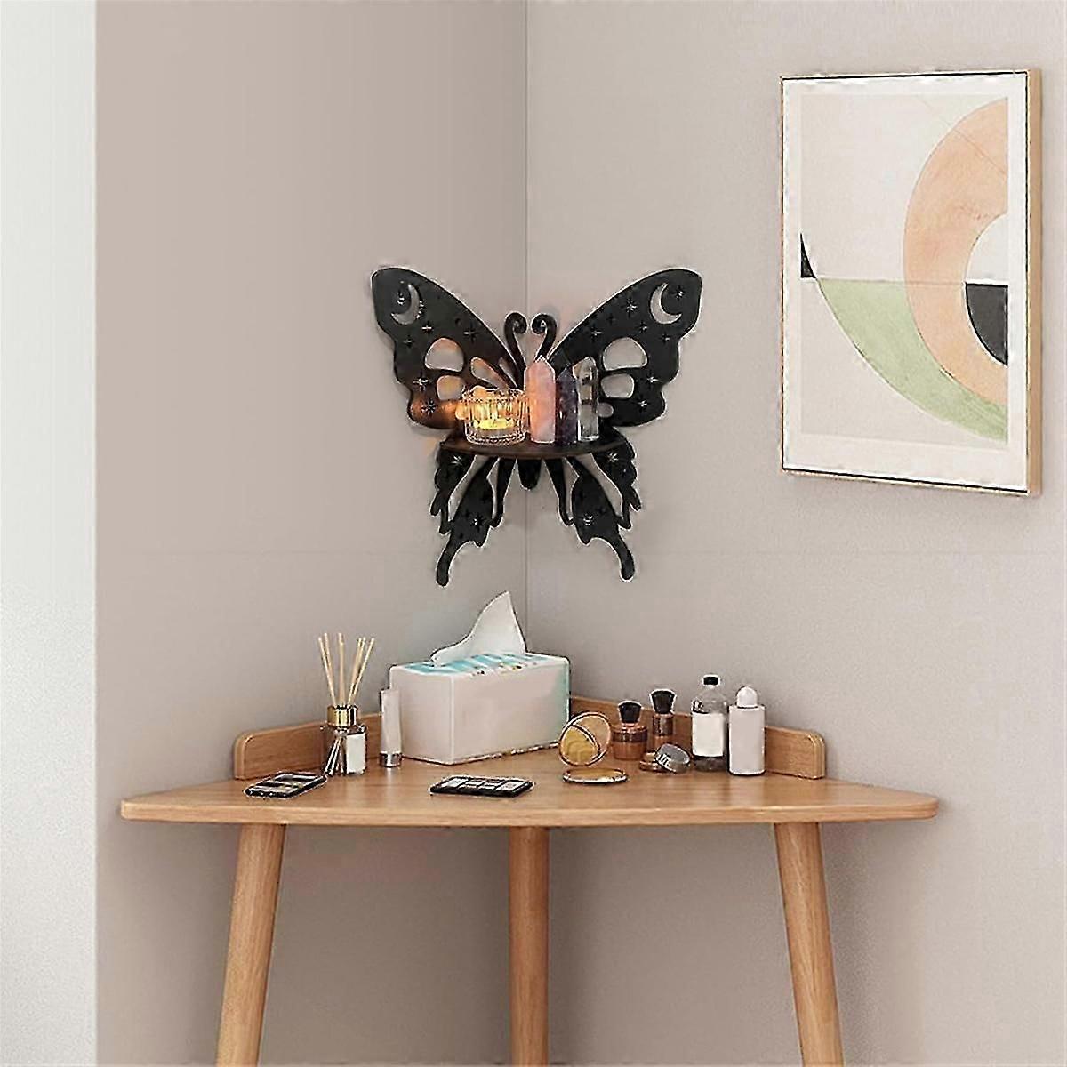 Butterfly Display Shelf, Wood Floating Shelves, Wall Corner Shelf ...