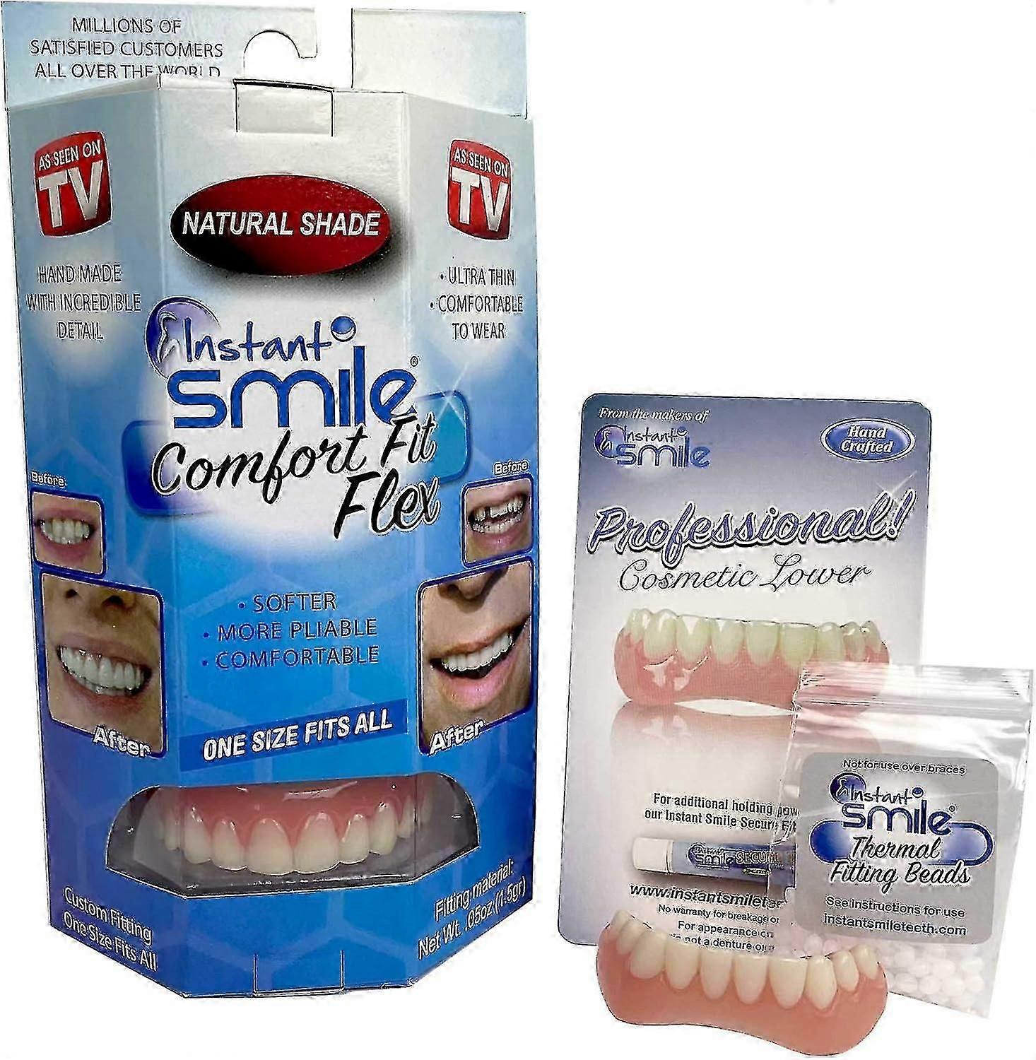 Instant Smile Comfort Fit Flex Teeth - Upper And Lower Matching Set ...