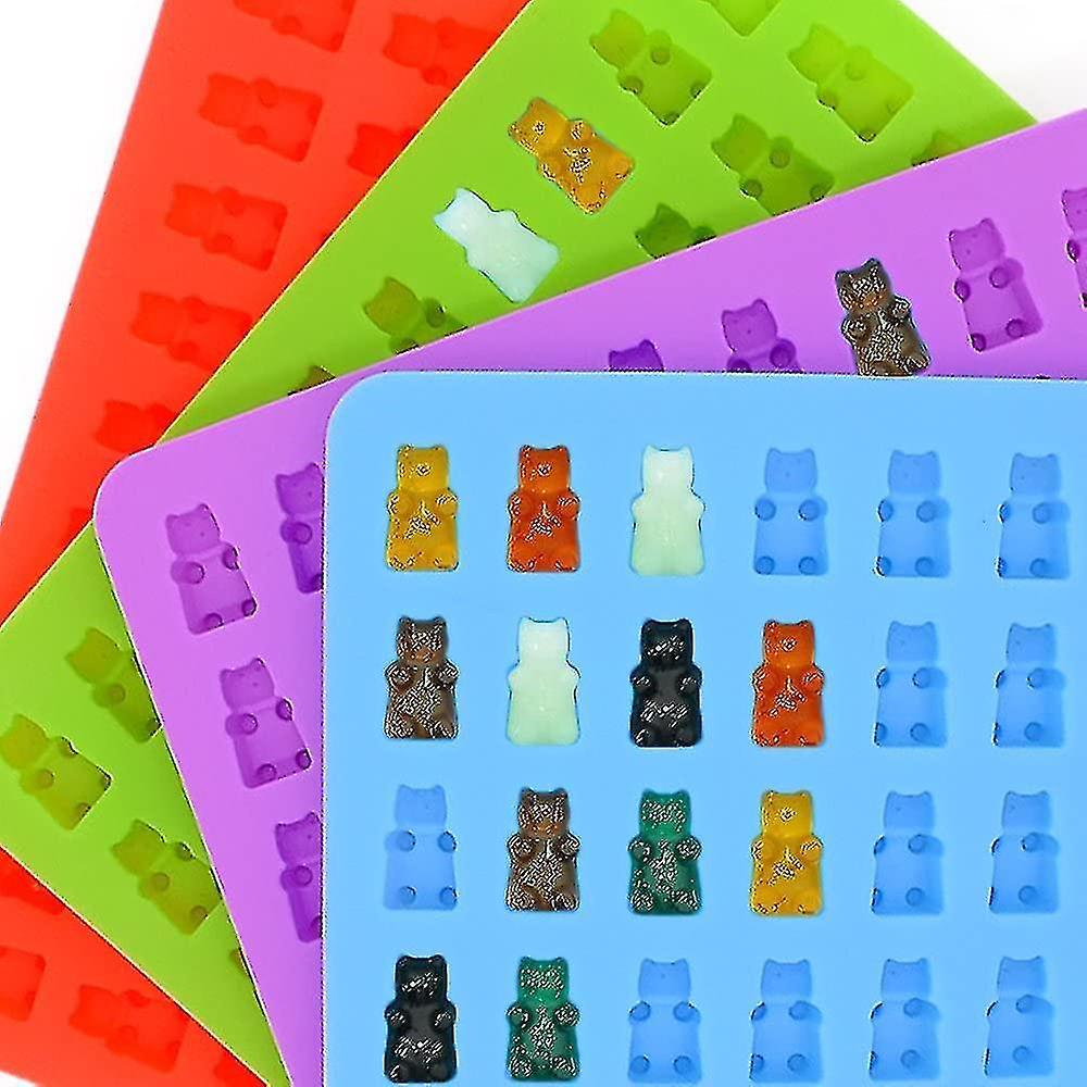 Silicone Gummy Bear Candy Silicone Molds & Ice Cube Tablets - Set Of 4 ...