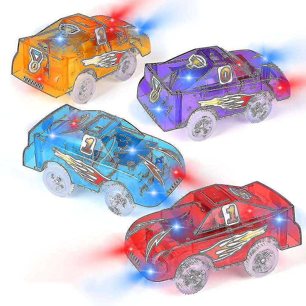 4 Pack Replacement Track Cars Light Up Toy Racing Cars With 5 Led ...