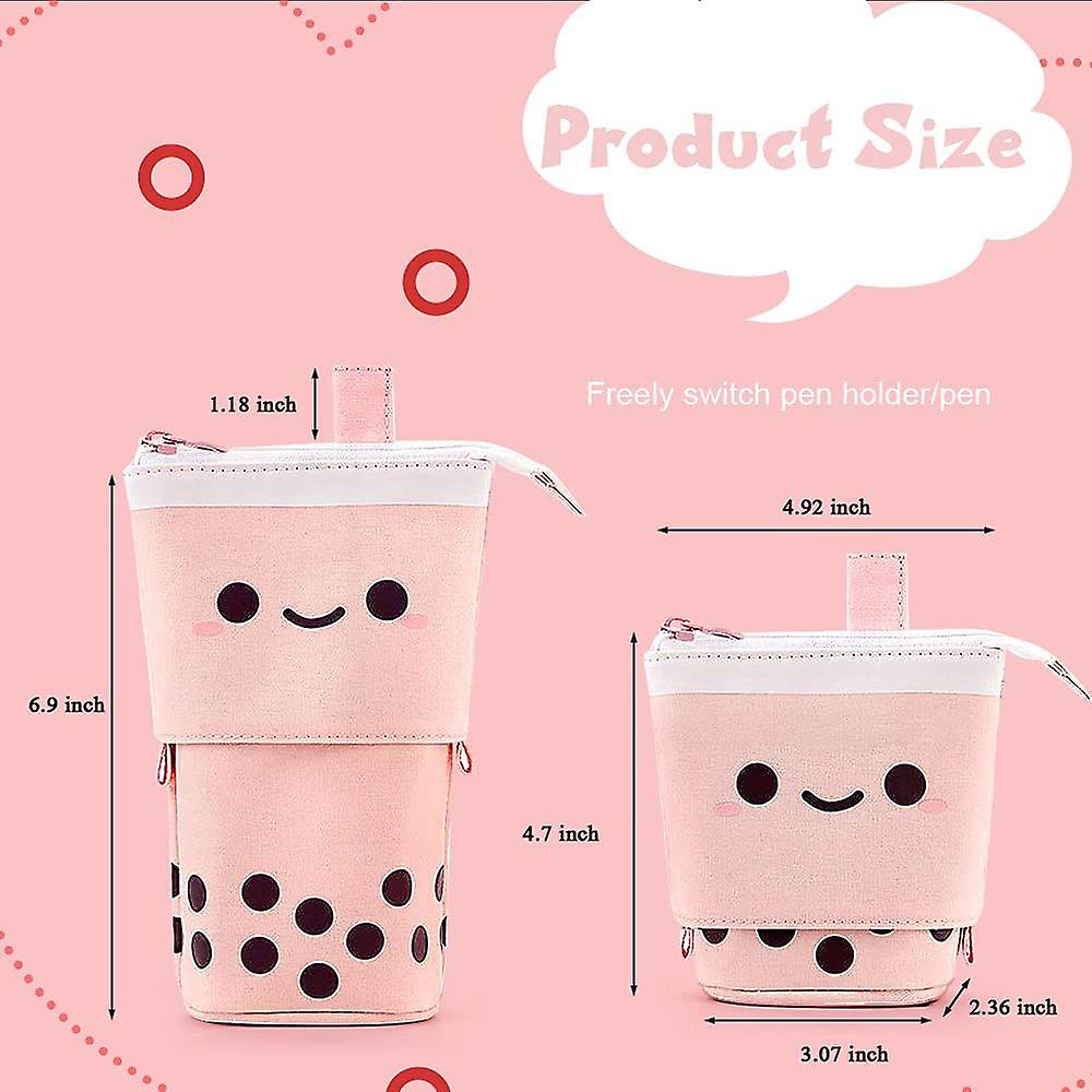 Boba Cute Standing Pencil Case For Kids, Pop Up Pencil Box Makeup Pouch ...