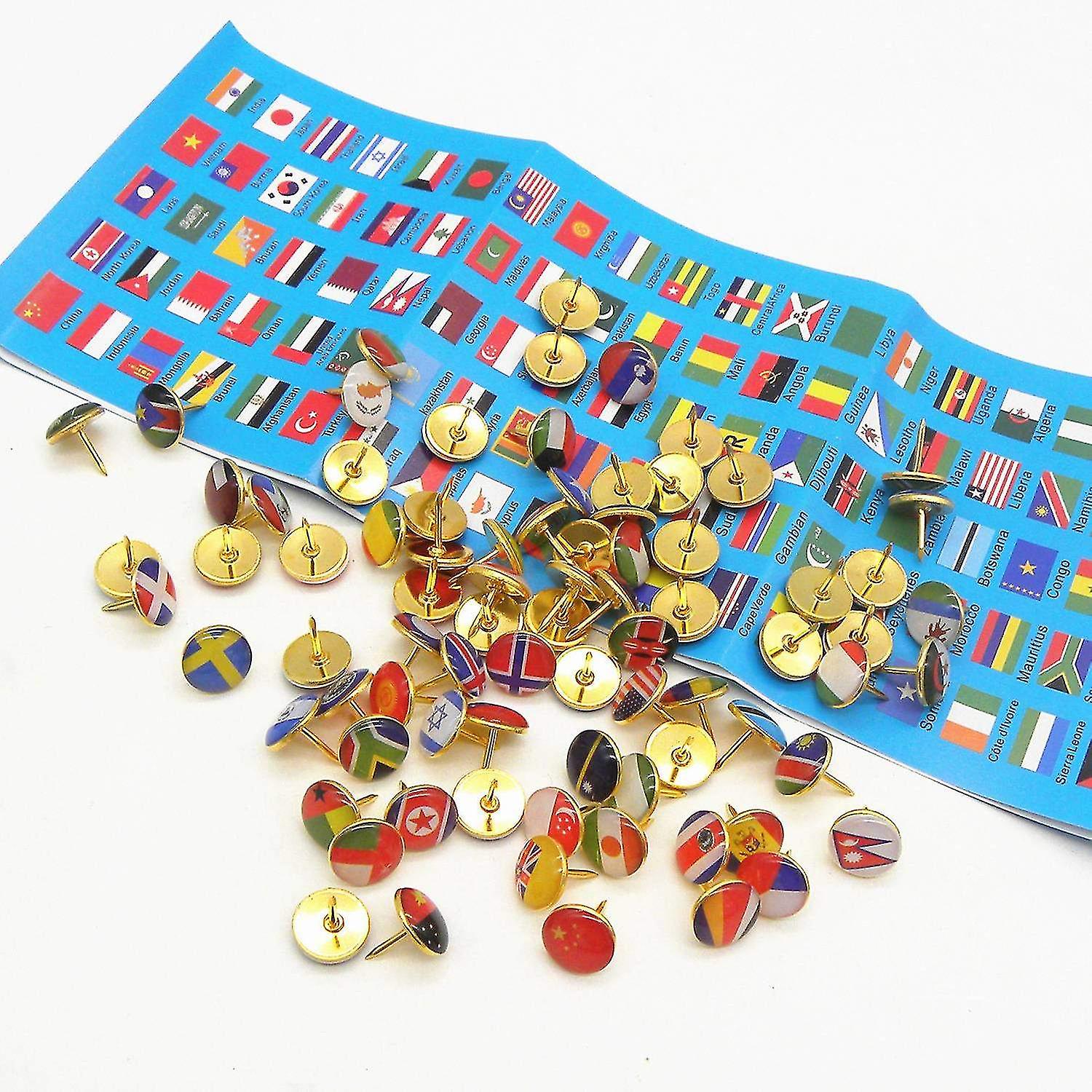 Push Pins National Flag Thumb Tacks Country Map Push Pins for Bulletin ...