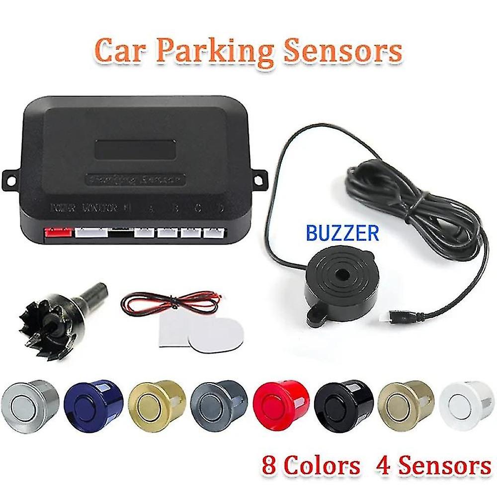 4 Sensors Buzzer 22mm Car Parking Sensor Kit Reverse Backup Radar Sound ...