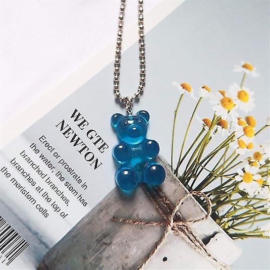 8 Pack Cute Cool Colorful Resin Gummy Bear Bead Chain Pendant Necklace ...
