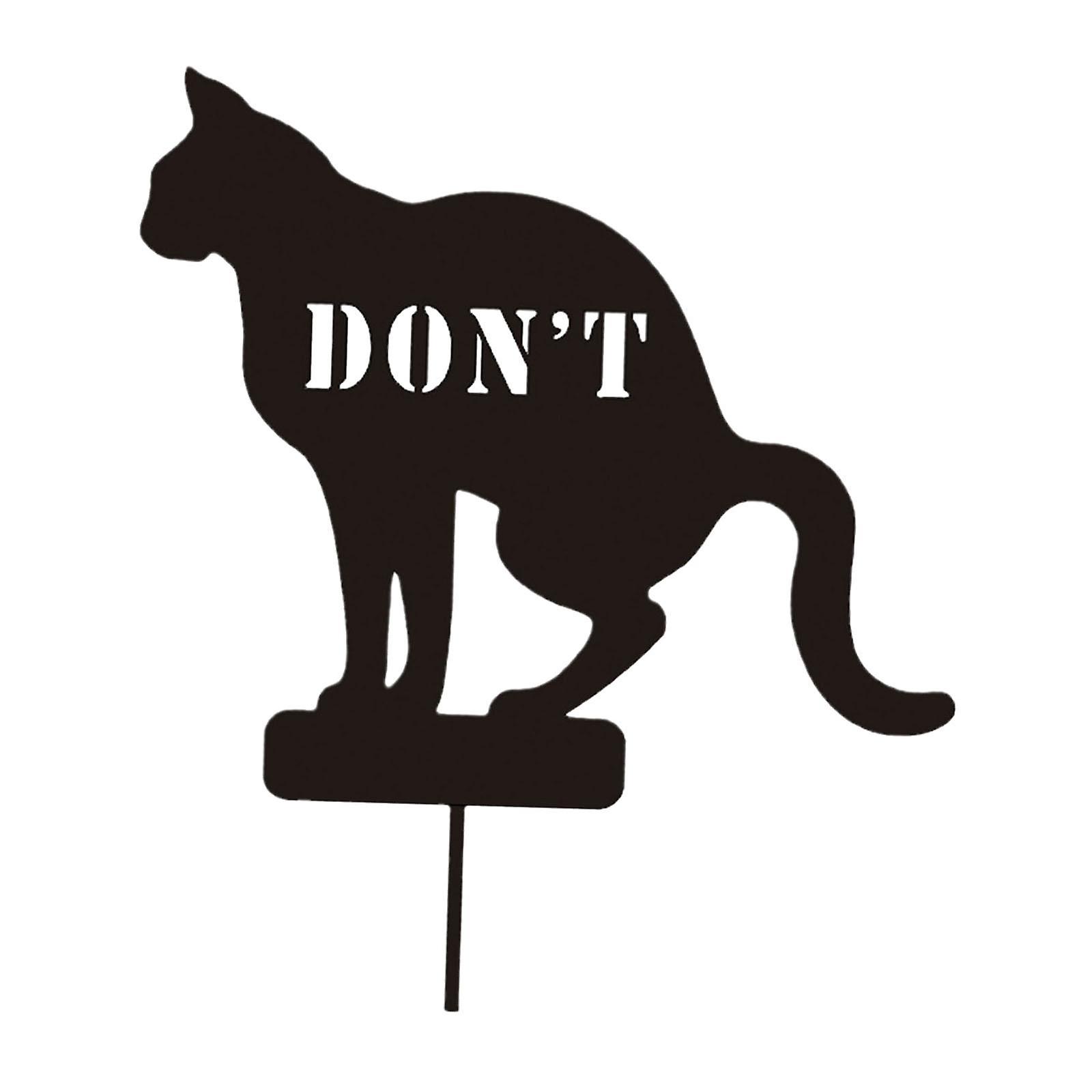 Prohibition Pooping Cat Sign with Stake,Cat Garden Decor,Black,Ornament ...