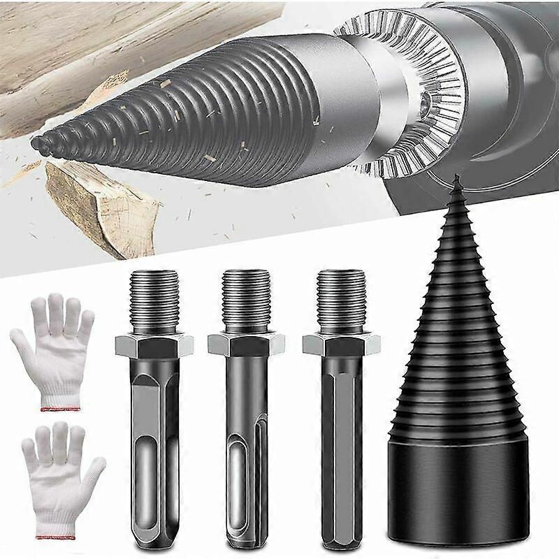 Log splitting drill 42mm drilling cone log splitter, firewood splitting ...