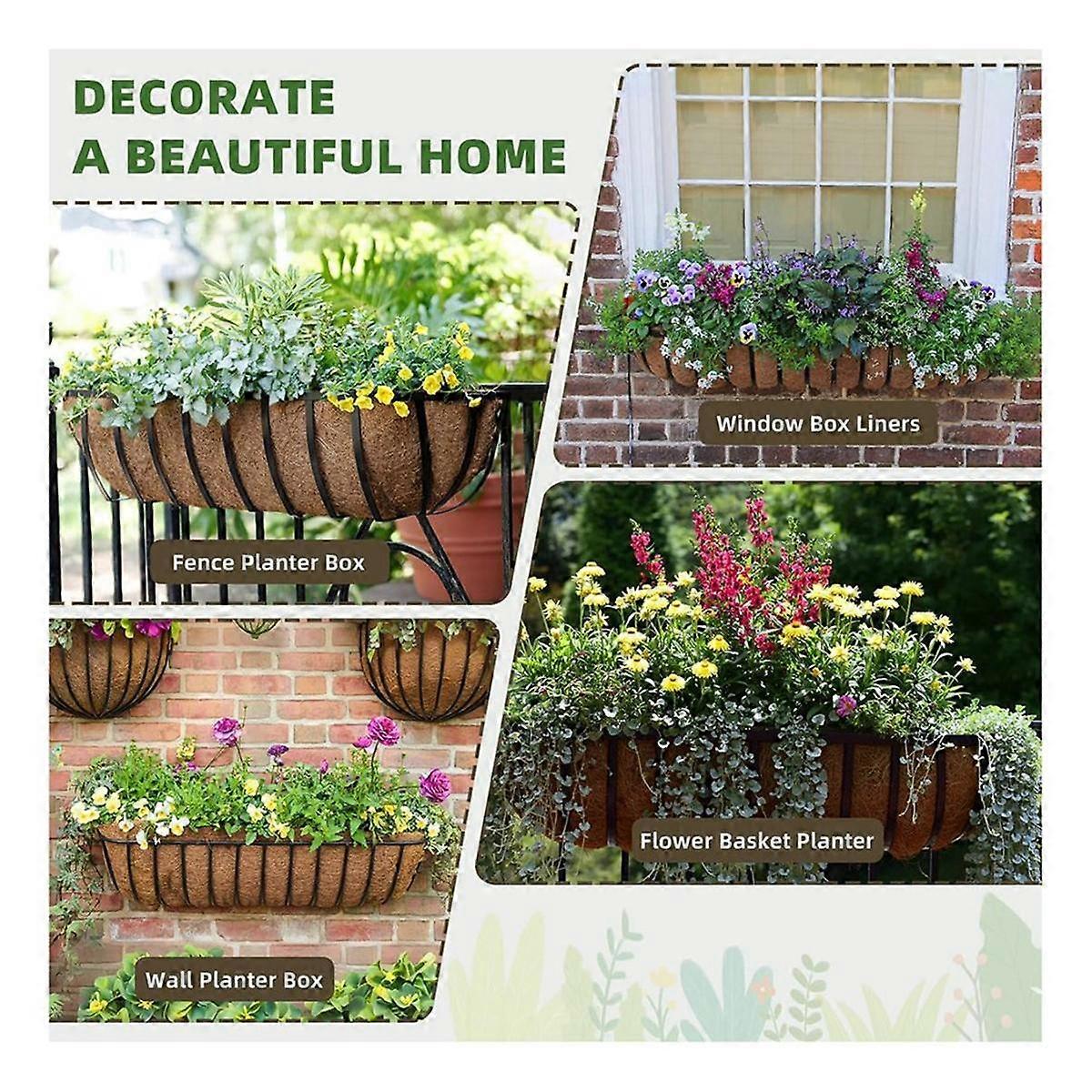 30 Inch 3 Pack Trough Liners, Coconut Coir Fiber for Wall Basket ...