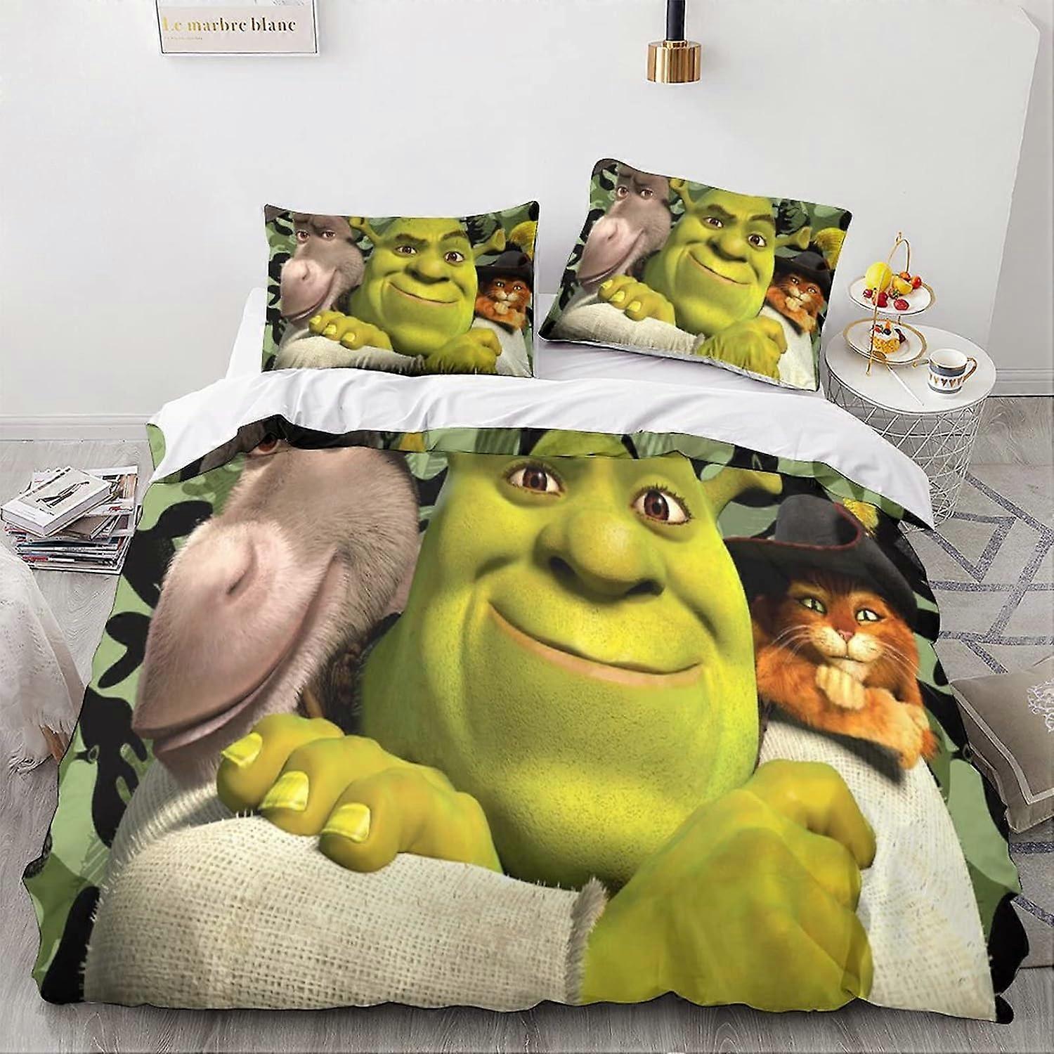 3D Shrek Bedding Set Microfiber Duvet Covers 3 Pcs Monster Duvet Cover ...