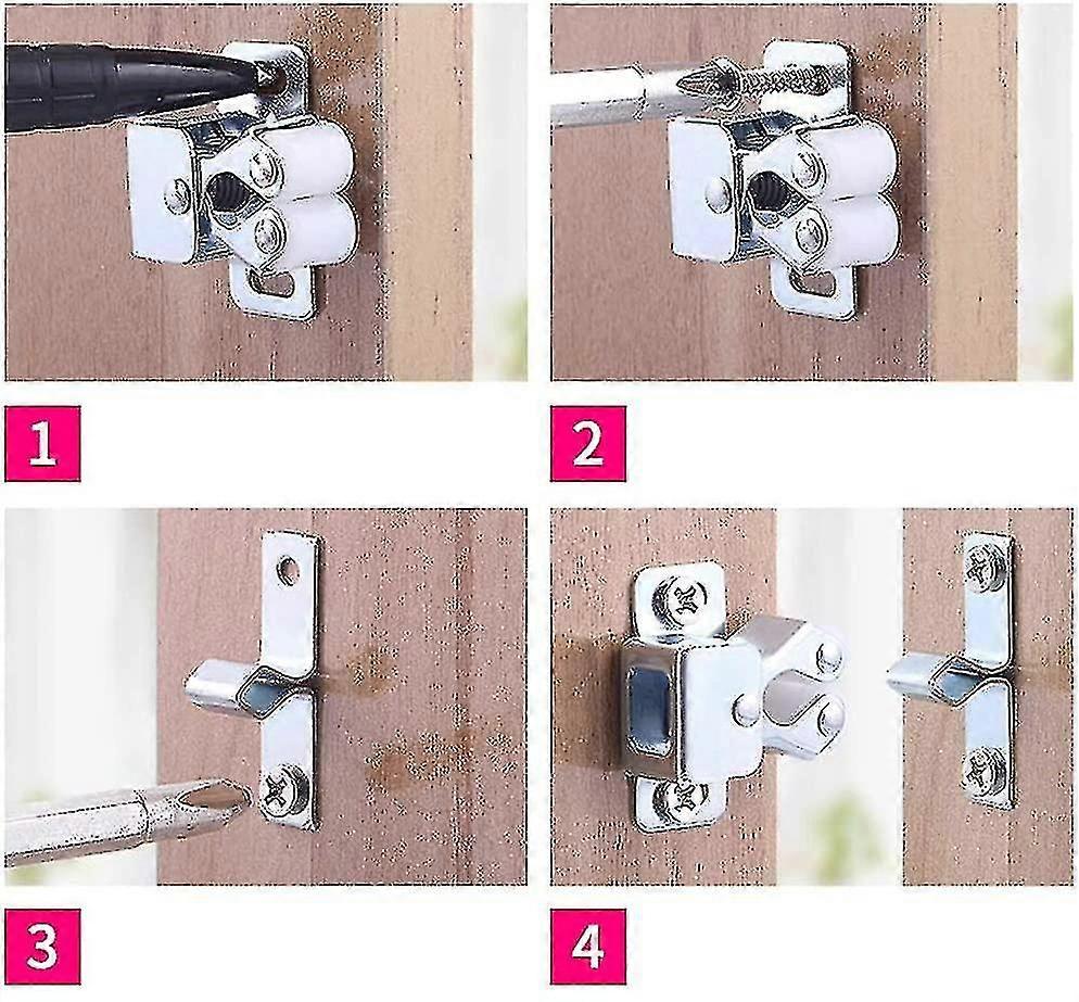 Cabinet Door Latches With Screws Double Roller Double Latch Stainless ...