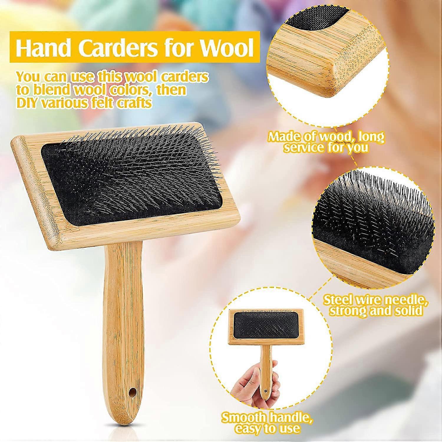 2 Wool Cardstock For Wool And Wood, Carding Brushes,dog Brush | Fruugo UK
