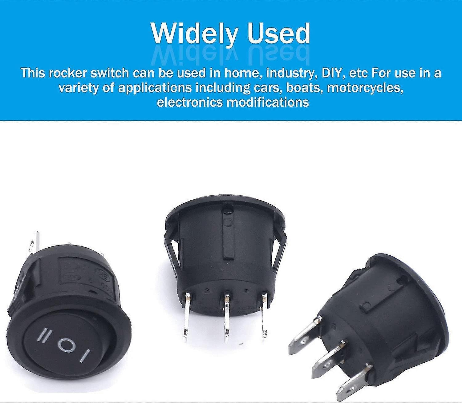 10pcs Toggle Switch Black Ac 250v/6a, 125v/10a On/off/on Spdt ...