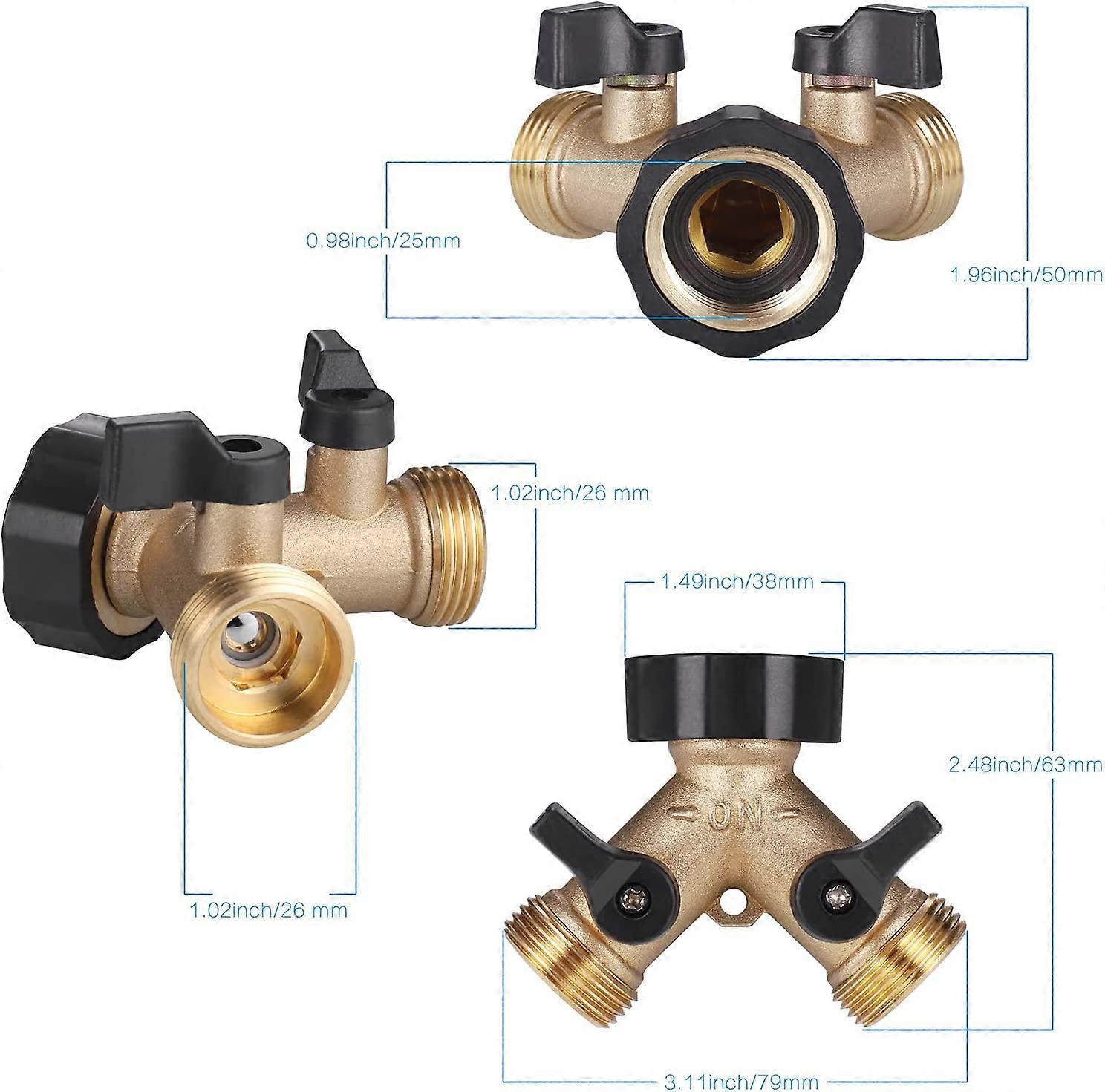 Double Washing Machine Faucet, Brass Garden Faucet Splitter, Y ...