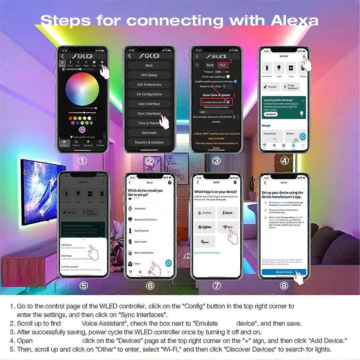 WLED ESP32 LED Controller with Mic DIY Music Dynamic Modes for WS2811 ...