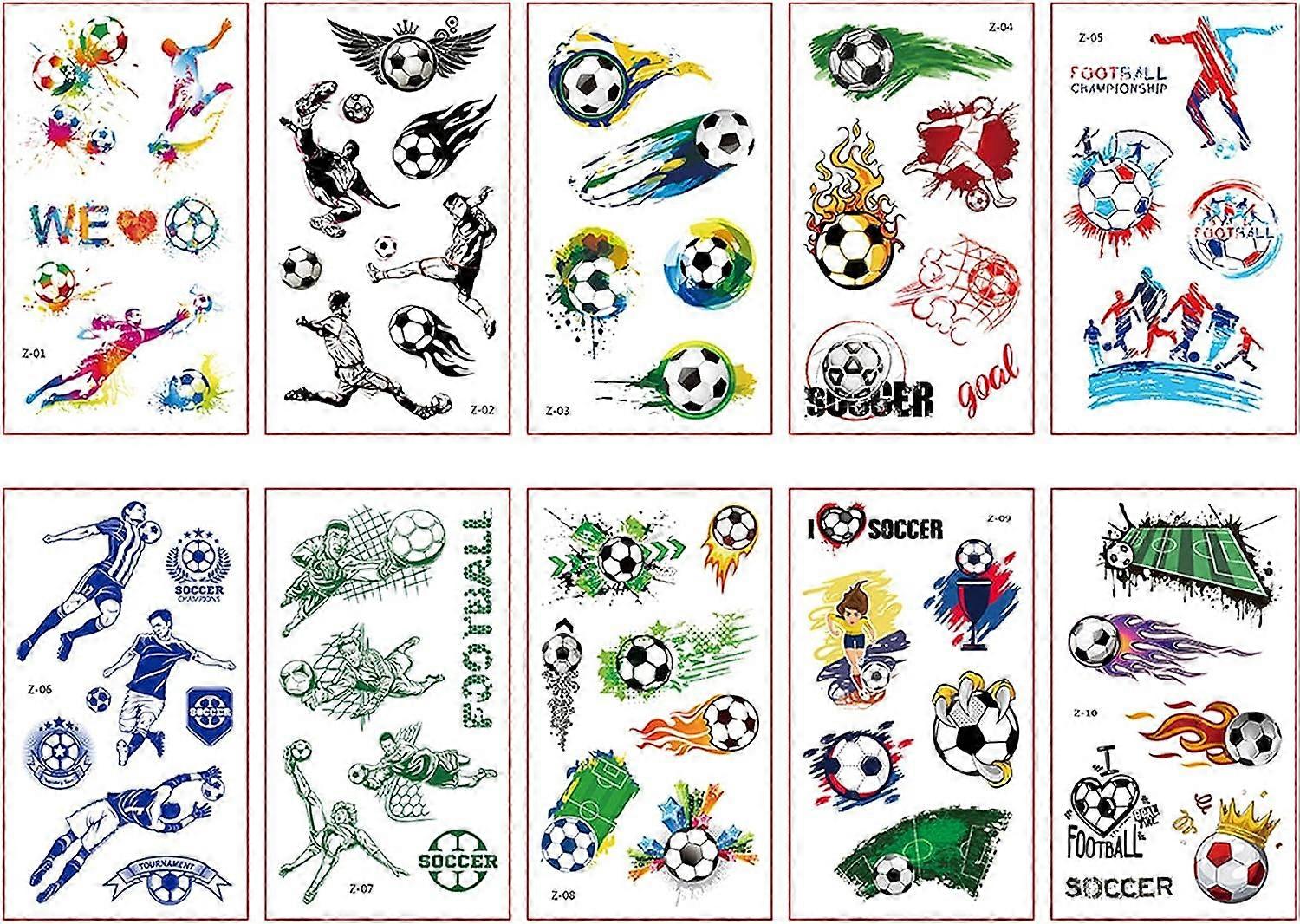 30 Sheets Football Temporary Tattoos for Men Women Girls Boys Football ...