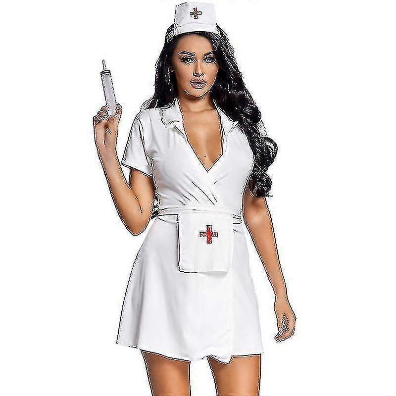 Womens Nurse Hospital Uniform Halloween Fancy Dress Costume-ZZY | Fruugo UK