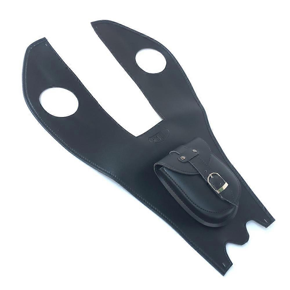 Black Motorcycle PU Leather Gas Oil Fuel Tank Dash Console Pouch Bag ...