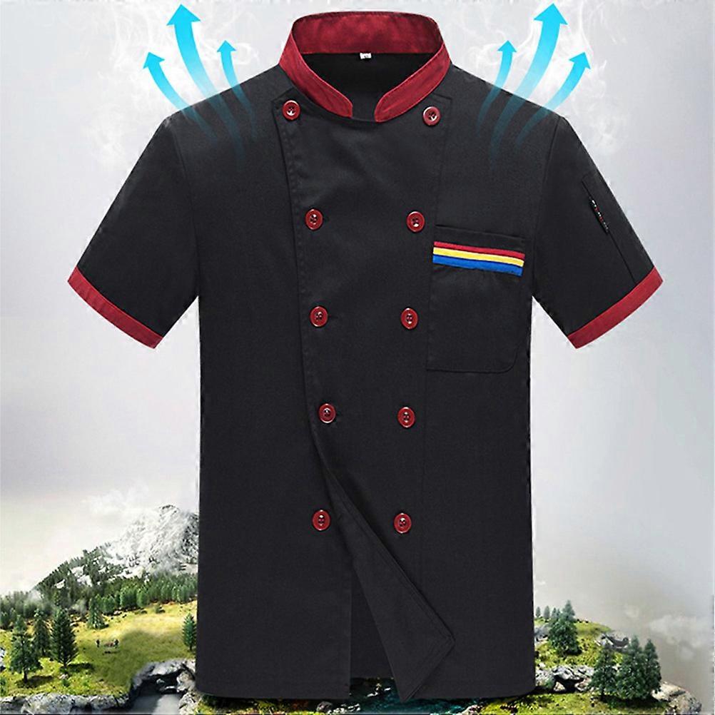 Short Sleeve Jacket Casual Loose Chef Clothing Chef Uniform Short ...