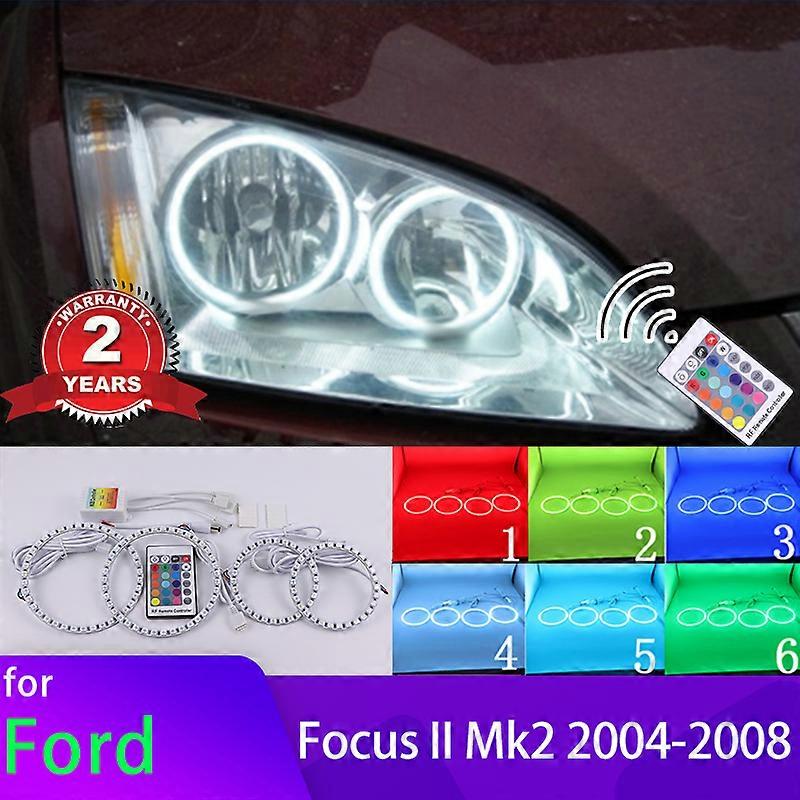 RGB multi-color RF Remote Control Rings DRL LED Angel Eyes Kit For Ford ...