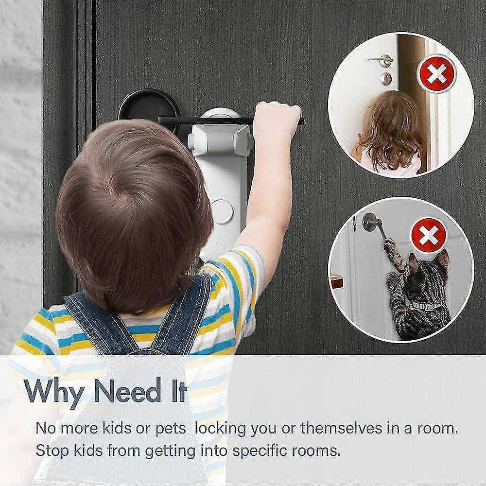 Child Proof Door Lever Lock, Baby Safety Door Handle Lock, Easy To Install And Use 3m Adhesive ...