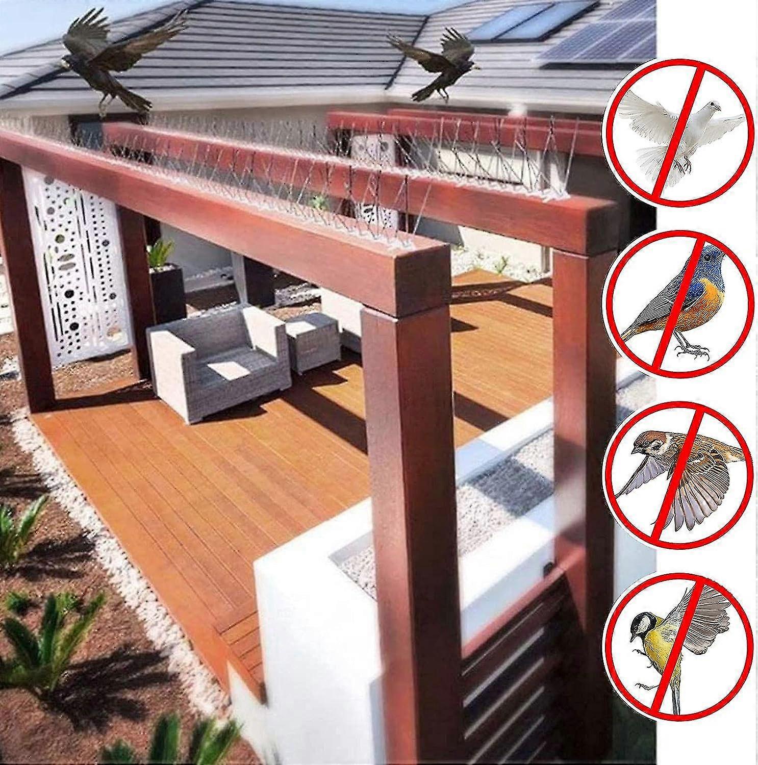 Set of 4 Stainless Steel Pigeon Repellents for Balcony, Roof and Window ...