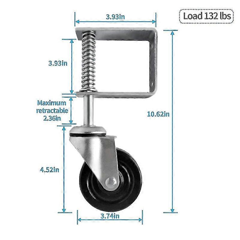 Gate Caster, 4 Inch Heavy Duty Gate Wheel Spring Loaded, Max 220lbs ...
