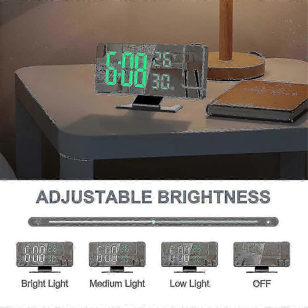 Projection Alarm Clock For Bedroom, Large Digital Clock With 180 ...