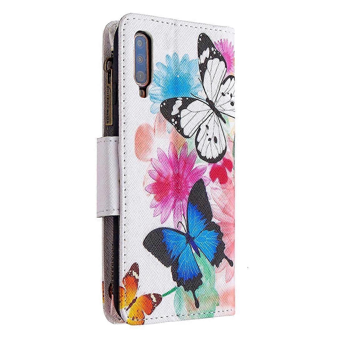 For Samsung Galaxy A70 Colored Drawing Pattern Zipper Horizontal Flip ...