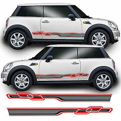 Race side stripes for r56 mini cooper s one jcw vinyl decal sticker ...