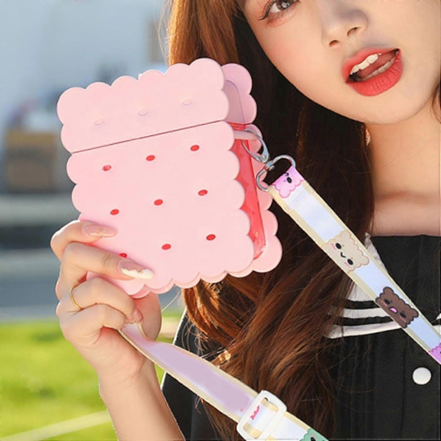 Kawaaii Biscuit Water Bottle 380 ml - Cute Pink Biscuit Shaped ...