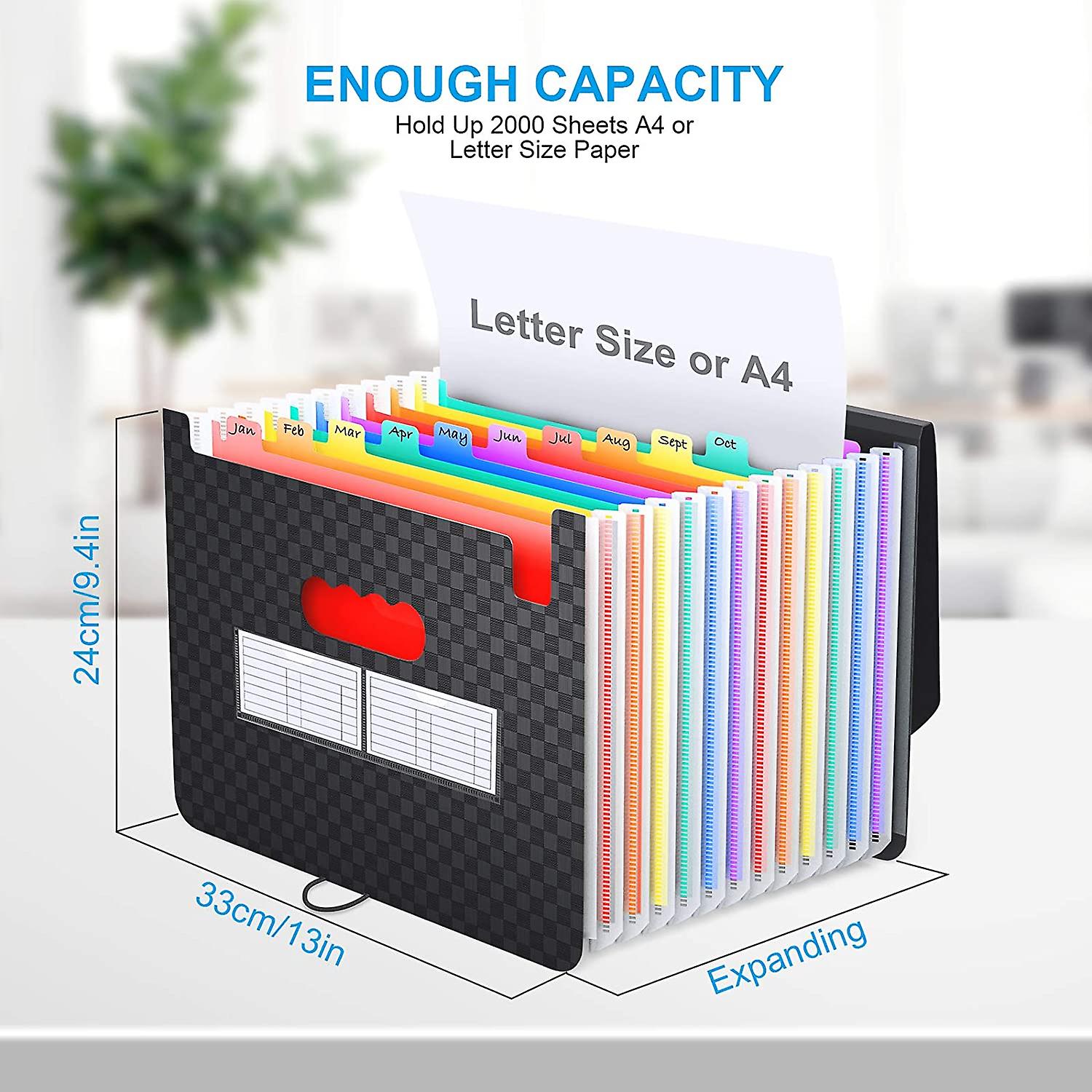 Accordian File Organizer 13 Pockets Expanding File Folder Expandable