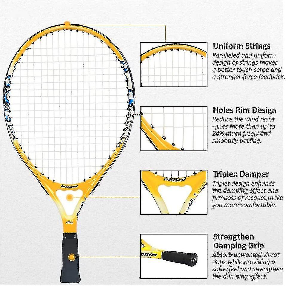 Junior Tennis Racquet Recreational Tennis Racket Pre-strung Head Light ...