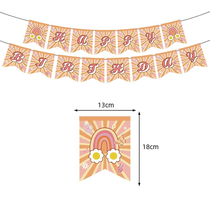 Stay Groovy Disposable Tableware Set Paper Banner Straws For Bohemian ...