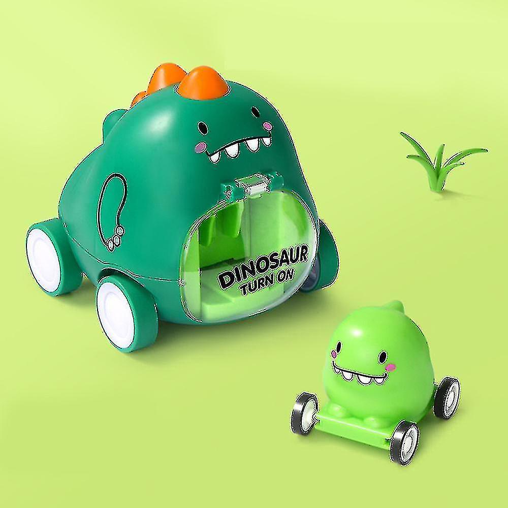 2 In 1 Cute Pull Back Vehicles Inertia Dinosaur Ejection Car Diecasts ...