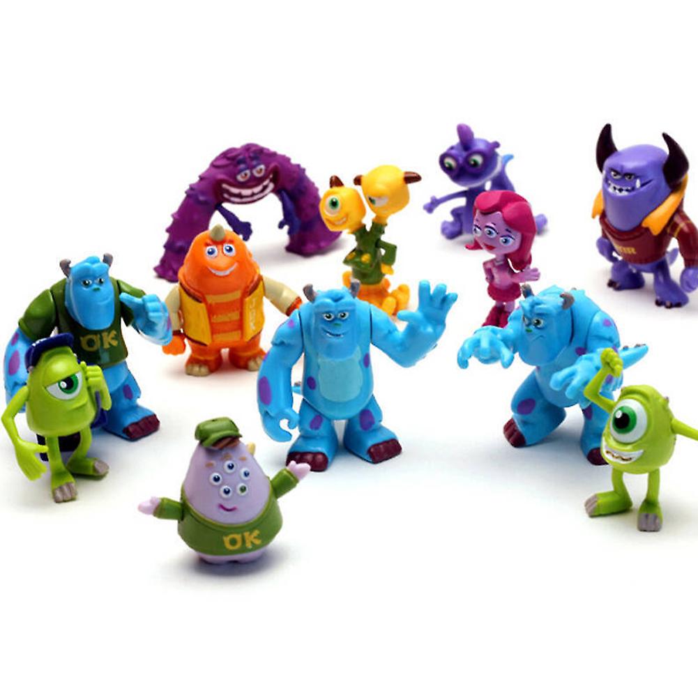 12pcs Cute Cartoon Mini Figure Set 2-2.3inch PVC Pi-xar Monsters Inc ...