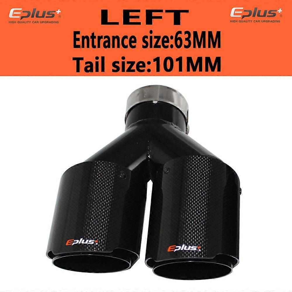 EPLUS Car Carbon Fiber Glossy Muffler Tip Y Shape Double Exit Exhaust ...