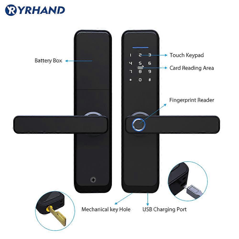 Smart Fingerprint Lock Security Door Lock Smart Keyless Smart Deadbolt Door Lock Digital App ...