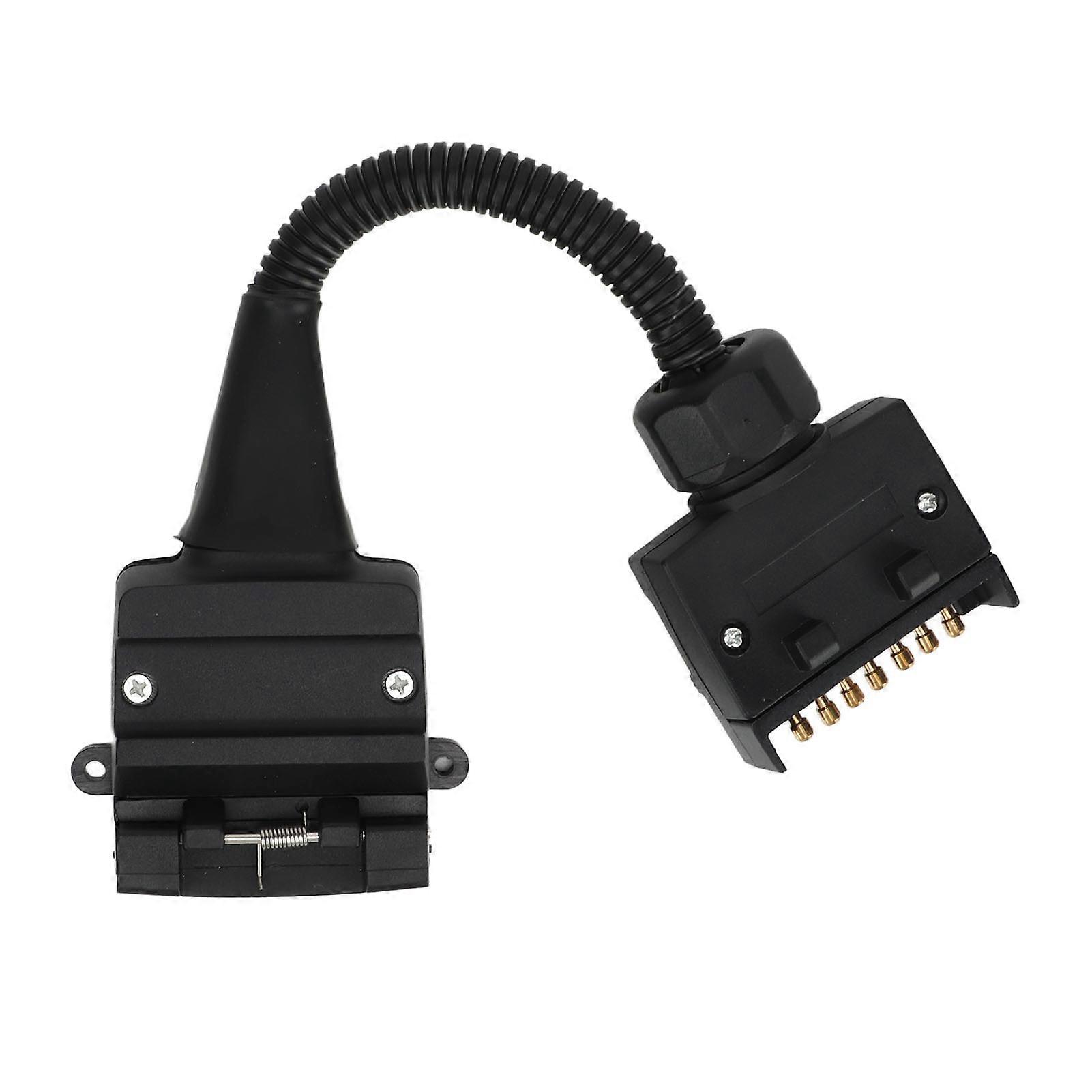 Trailer Adapter 7 Pin Flat Male Plug to 12 Pin Flat Female Socket ...