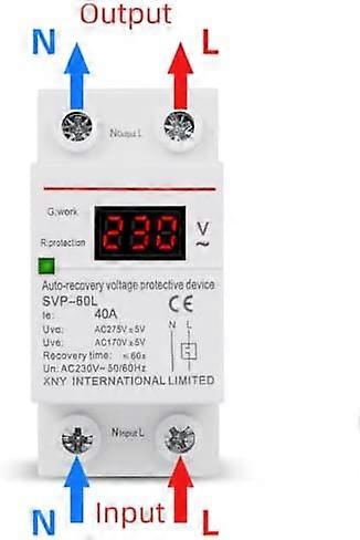 230V 40A Self-Recovery Overvoltage And Undervoltage Protection Device ...
