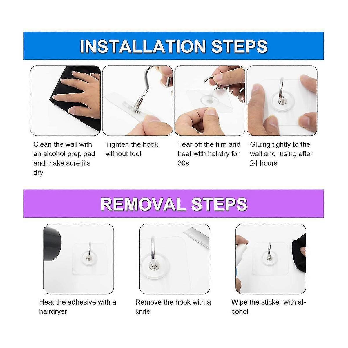 Adhesive Ceiling Hooks,10 Pack No Drill Ceiling Hanging Hook For ...